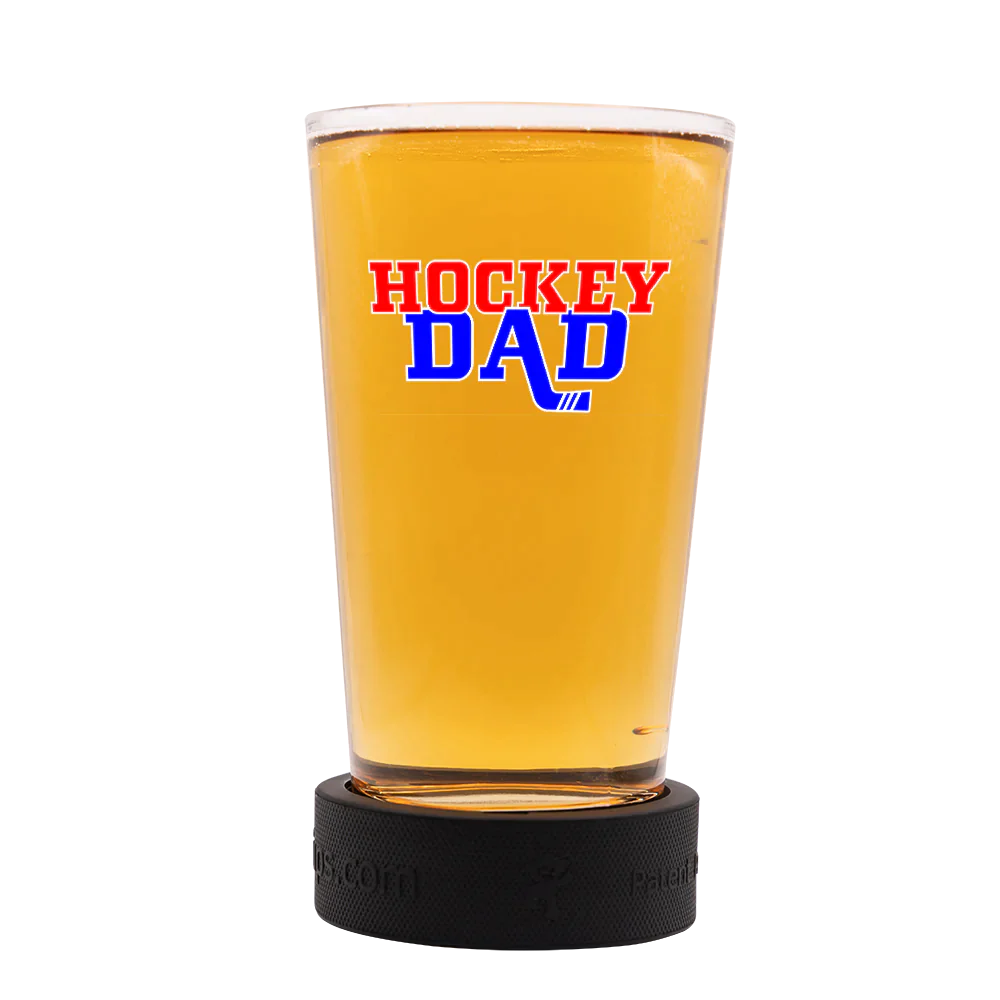 Father's Day Sports Drinkware-16oz "Hockey Dad" Puck Cups